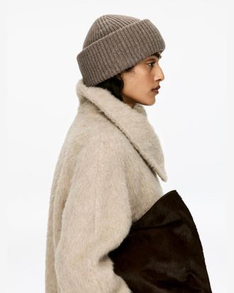 Arket Wollbeanie Mit Doppeltem Umschlag -Beige