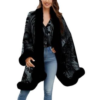 Generic Poncho Femme Hiver Chaud Chale Femme Hiver Chaud Cape Femme Effet enveloppant Cape Tricot&eacute;e &Eacute;paisse Douce Thermique &Eacute;l&eacute;gante Pour Ext&eacute;rieur