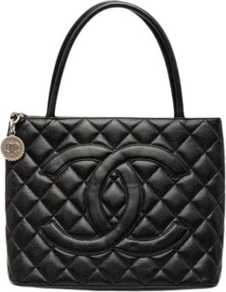 Chanel Sac cabas Medallion Pre-owned - Femme - Pre-owned - Noir - Taille: ONE Size