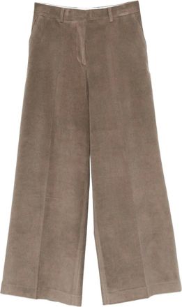 Officine Générale pantalon en velours côtelé à coupe ample - Marron