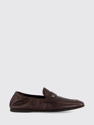 Dolce & Gabbana Mocassins &agrave; bout effil&eacute; en veau lisse avec logo DG