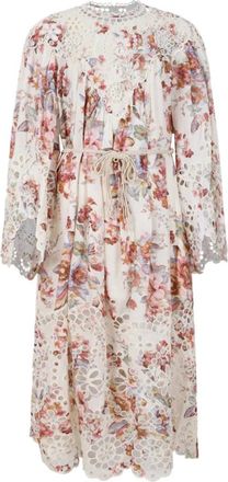 Zimmermann Femme, Robes, Multicolore, Taille: 42 FR Robe Midi &agrave; Dentelle Florale