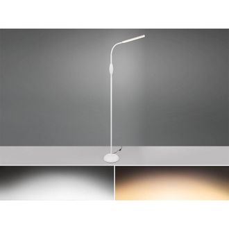 Reality Led Stehlampe wei&szlig; Wohnzimmerlampe Stehleuchte mit Touchschalter, flexibler Arm, verstellbare Lichtfarben, 5W 700lm warmwei&szlig;-neutralwei&szlig;, h 145 cm