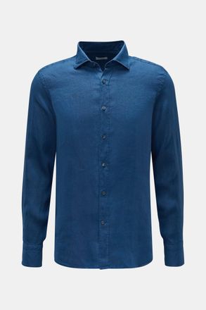 Braun Hamburg Herren - Leinenhemd Haifisch-Kragen dunkelblau