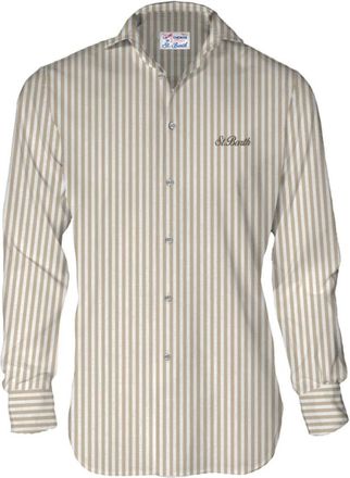 MC2 Saint Barth Homme, Chemises, Beige, Taille: M Chemise en lin pour homme avec col fran&ccedil;ais
