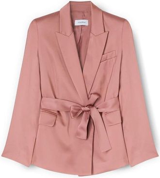 Motivi Femme, Vestes, Rose, Taille: 46 FR Veste fluide en satin avec ceinture