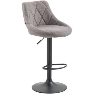 Clp Tabouret de bar Lazio en Tissu Hauteur r&eacute;glable si&egrave;ge pivotant Gris Noir