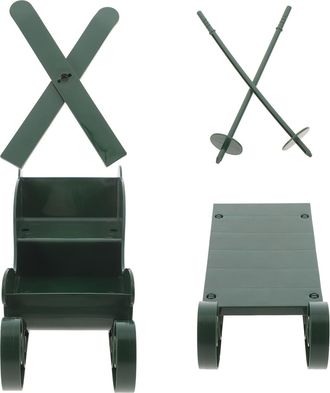 Garneck Weihnachtsschlitten Satz aus Kunststoff Kleiner Schlitten Skibrett Deko Gr&uuml;n Leichte Tischdekoration f&uuml;r Weihnachtsfeier Fotohintergrund