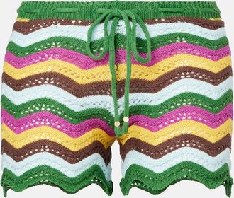 Bananhot Short Kim rayé en crochet de coton mélangé