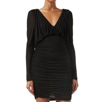 Saint Laurent Womens Black Viscose Cocktail Dress