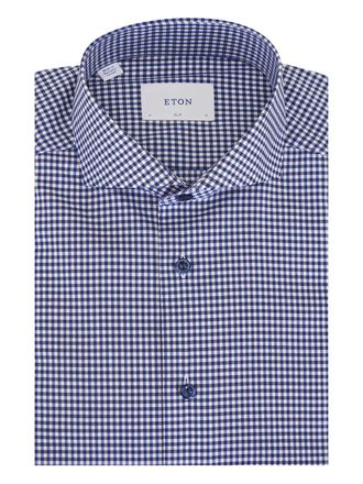 Eton chemise &agrave; boutonni&egrave;re sur le devant - Bleu