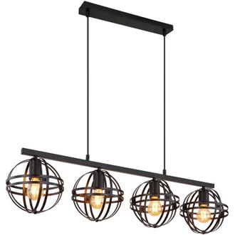Globo Lighting Tamara Plafonnier suspendu I Bar noir mat 4 ampoules E27