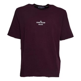 Stone Island Homme, Tops, Brun, Taille: XL T-shirt Homme Amaranth Aw25