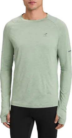 ENERGETICS Laufshirt ENERGETICS He.-Langarmshirt Ailo LS M, Herren, Gr. XXL, gr&uuml;n (melange, gr&uuml;n smoke,), Single Jersey, Obermaterial: 88% Polyester, 12% Elastha