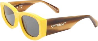 Off-white Off White - Joan Quadratisch-Sonnenbrille f&uuml;r Herren/Damen Unisex (Gelb/Braun)