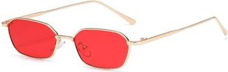 Generic Lunettes De Soleil &Agrave; Petite Monture En M&eacute;tal For Hommes Et Femmes D&eacute;coratives Tendance For La Conduite(Red)