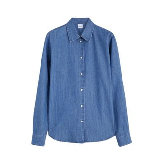 Aspesi Femme, Blouses et Chemises, Bleu, Taille: 40 FR Chemise en denim avec boutons sur le devant