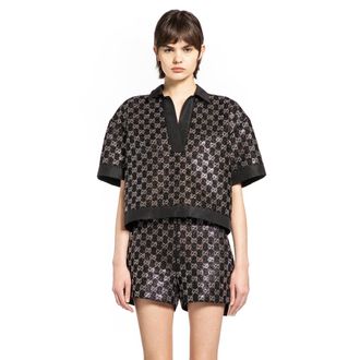 Gucci Embroidered Wool Tweed Lam&eacute; Shorts