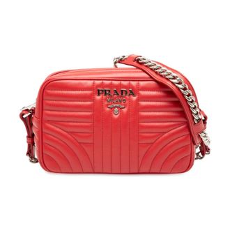 Prada Sac bandouli&egrave;re en cuir Pre-owned - Femme - Pre-owned - Rouge - Taille: ONE Size