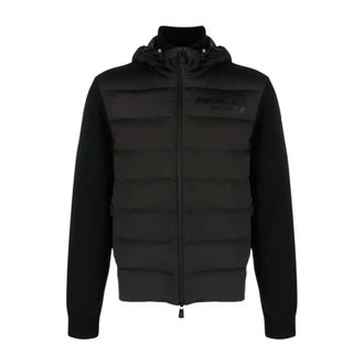 Moncler Homme, Vestes, Noir, Taille: XL Cardigan en tricot