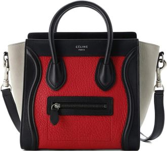 Celine Tricolor Luggage Bag Leather Nano crossbody bag - Rouge