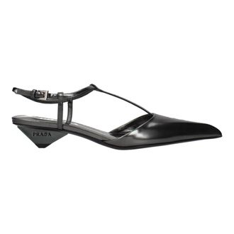 Prada Ledersandalen - - Shoes - Damen - Grau - 36 1/2 EU