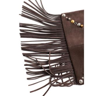 Valentino Garavani Studded Suede Shoulder Bag - Brown