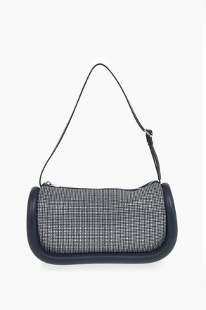 J.W.Anderson Denim Shoulder Bag THE BUMPER With All-Over Rhinestones And Leather Trims J.W.Anderson