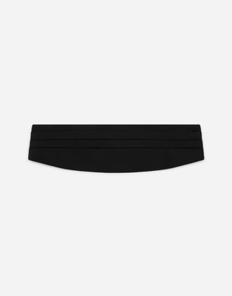 Dolce & Gabbana Kummerbund Aus Seidensatin - Mann Krawatten Und Einstecktuch Schwarz Seide 44