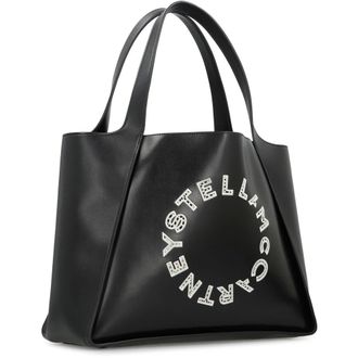 Stella McCartney Femme, Sacs, Noir, Taille: ONE Size Logo Tote Bag