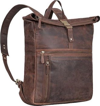 STILORD Leya Sac &agrave; dos Rolltop en cuir pour femmes &eacute;tanche - Sac &agrave; dos pour ordinateur portable 15.6 | 16 | 17 pouces - Sac &agrave; dos pour d&acute;affaires, randonn&eacute;e e