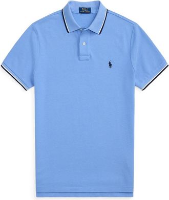 Ralph Lauren Piqu&eacute;-Poloshirt mit Kontraststreifen, Custom Slim Fit in