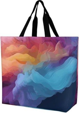 Generic D&eacute;grad&eacute; De Couleurs Sac Fourre Tout Grand Sacs De Courses Imperm&eacute;able Sac Cabas Pour Quotidienne Plage Shopping