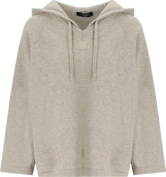 Max Mara Femme, Sweatshirts et sweats &agrave; capuche, Beige, Taille: 38 FR Ghianda Hooded Sweater