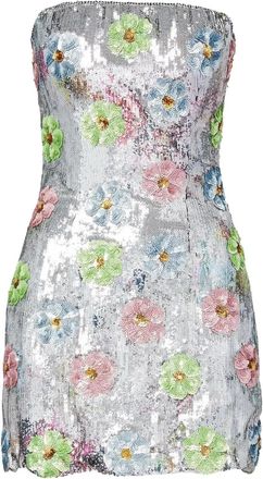 Brandon Maxwell The Esme sequined mini dress - Argent