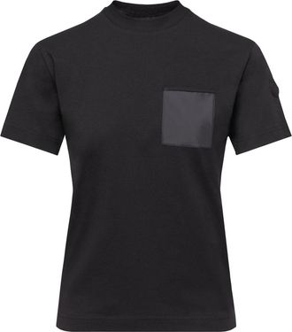 Moncler Moncler Cotton Jersey T-shirt With Pleated Pocket, Women, Black, Size: Xl