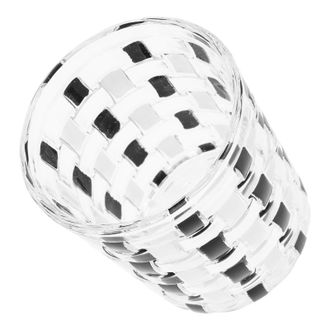 Amosfun NIYANGLE Klassischer Schwarzer Wei&szlig;er Glas Zahnb&uuml;rstenbecher mit Schachbrettmuster Multifunktionaler Mundsp&uuml;lbecher f&uuml;r Zuhause und Reise Tragbarer Ba