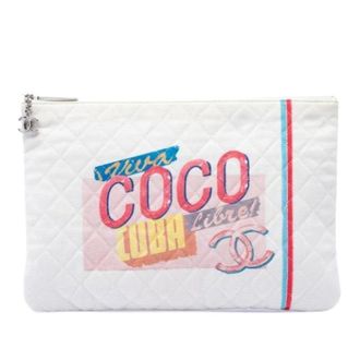 Chanel Sac bandouli&egrave;re matelass&eacute; imprim&eacute; Pre-owned - Femme - Pre-owned - Blanc - Taille: ONE Size
