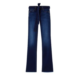 Liu Jo Flare Cut Raw Denim Jeans mit Fransen-Saum - - Jeans - Damen - Blau - W26
