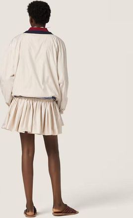 Miu Miu V-Neck Nylon Sweatshirt - Cream