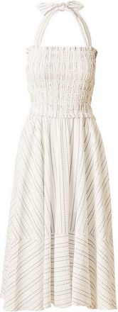 Adrianna Papell Sommerkleid Smocked Midi Dress Tailliertes, gestreiftes Seersucker-Halterkleid