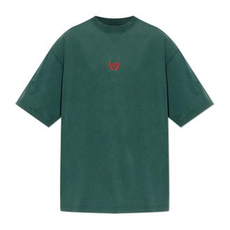Balenciaga T-Shirt mit gesticktem Logo - - Tops - Herren - Gr&uuml;n - L