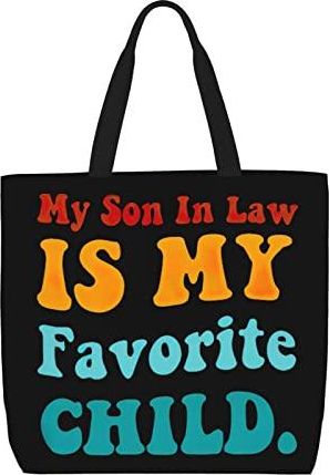 Generic Sac De Courses Mon Gendre Est Mon Enfant Pr&eacute;f&eacute;r&eacute; Sac &Agrave; Bandouli&egrave;re En Toile Lavables Personnaliser Sacs &Agrave; Main, Pour Burea, Voyage, Tous Les Jours, Fi