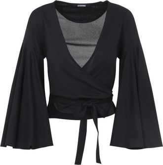 Jacquemus Femme, Blouses et Chemises, Noir, Taille: 36 FR Kimono en m&eacute;lange de papier