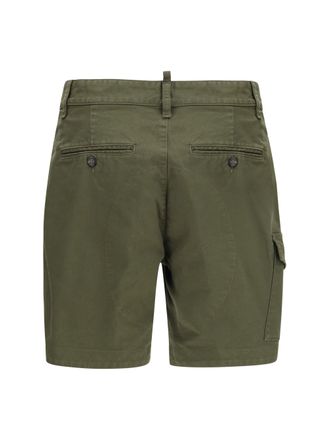 Dsquared2 Mens Cargo Shorts Sexy Light Green Cotton Bermuda