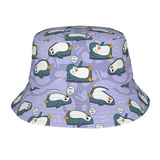 Generic Doux Seau Chapeau Motif Pingouin Mignon et Amusant Chapeaux de Soleil de Plage Unisex Extérieur Casquette pour Hommes Golf Adultes