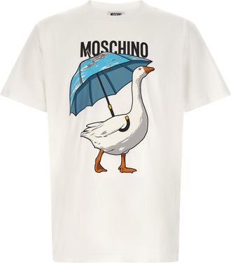 Moschino Wei&szlig;es Baumwoll-T-Shirt