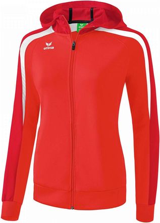 Erima Damen Jacke Liga 2.0 Trainingsjacke mit Kapuze, rot/dunkelrot/wei&szlig;, 36, 1071851