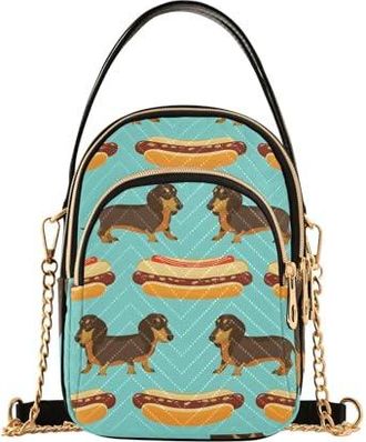 Mnsruu Sac à bandoulière pour femme avec sangle réglable Motif teckel amusant