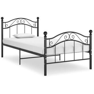 vidaXL Cadre de lit sans matelas noir m&eacute;tal 100x200 cm Vidaxl